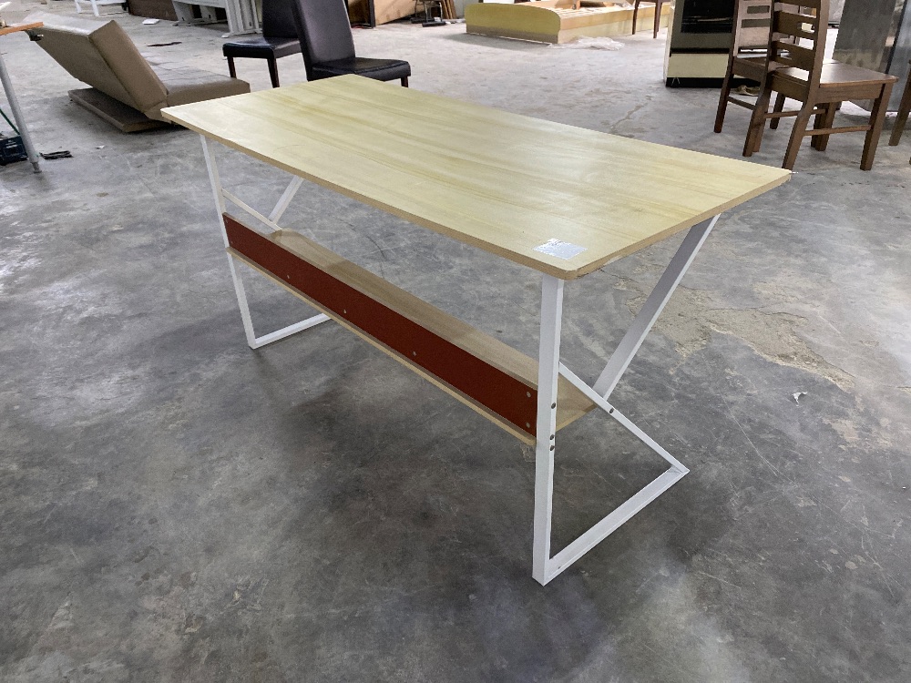 High Wooden Study Desk White / Meja Belajar Kayu Tinggi Putih - Unearth ...