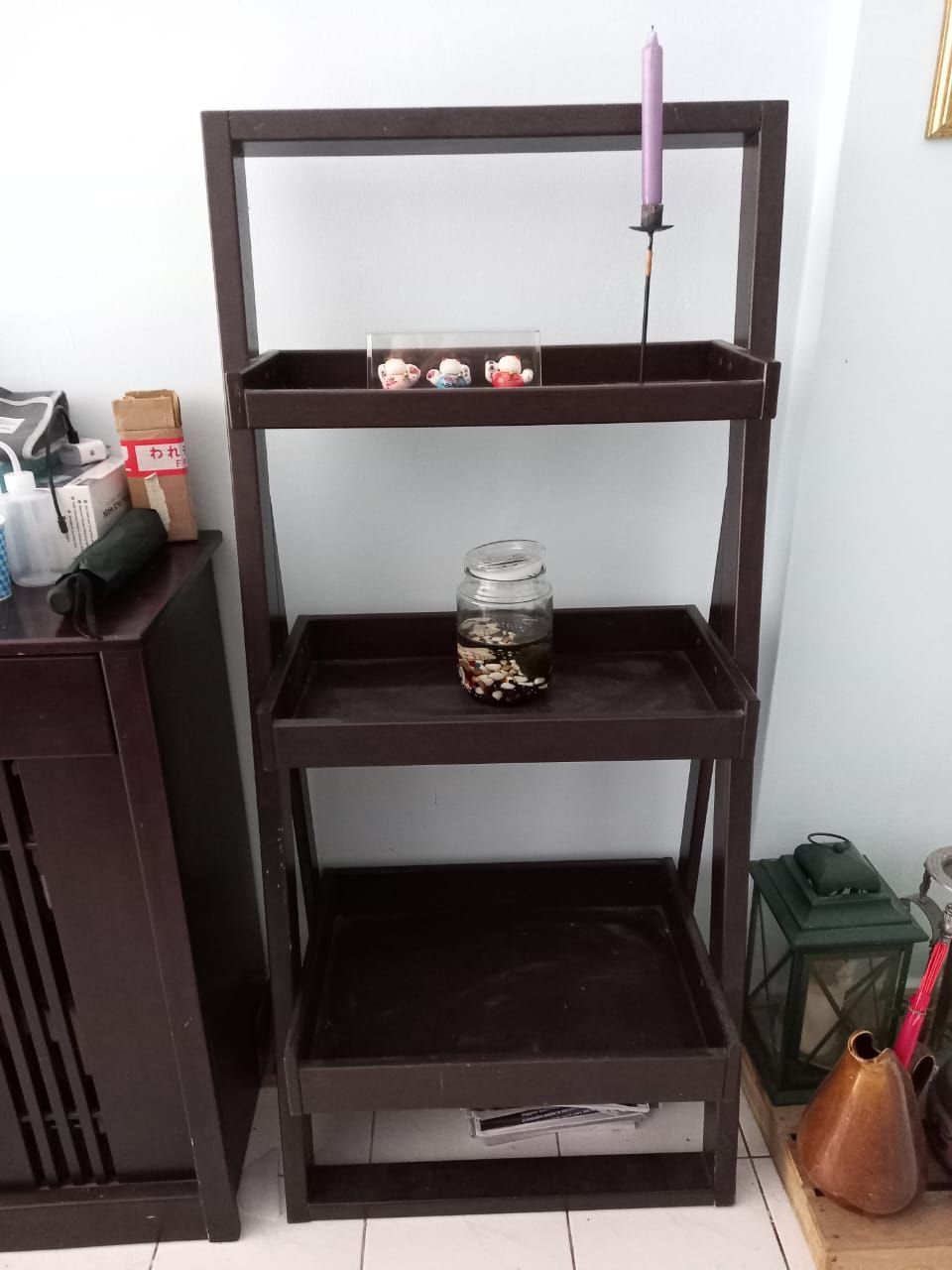 Solid Wood 3-Tier Display Shelf / Rak Paparan 3 Tingkat Kayu Pepejal ...