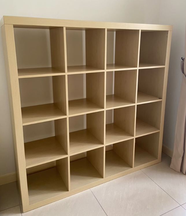 Light Brown Wooden Open 4x4 Book Rack / Rak Buku 4x4 Kayu Coklat Muda ...