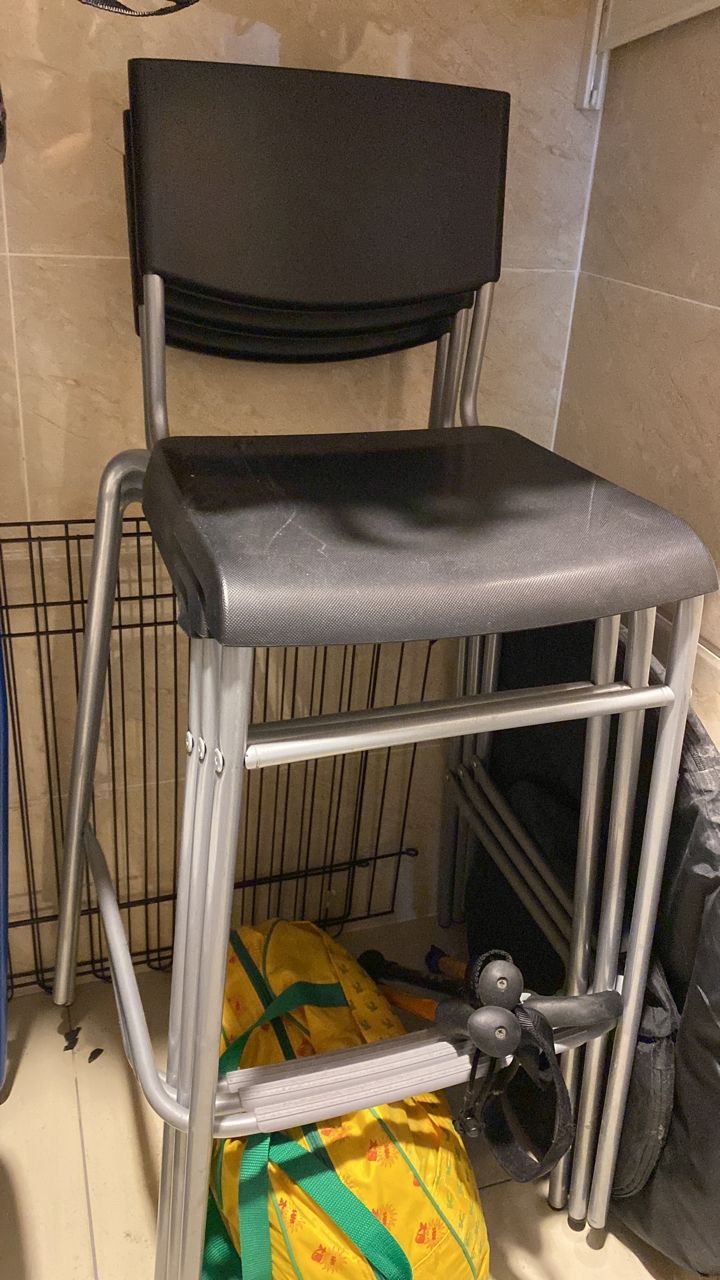 Black Plastic Metal Frame Bar Stool - Unearth Store