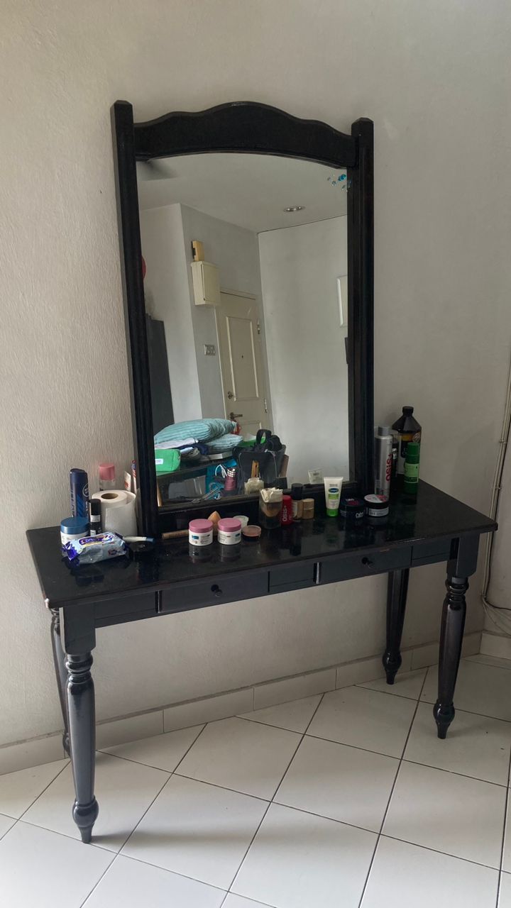 Black Wooden Frame Dressing Table - Unearth Store