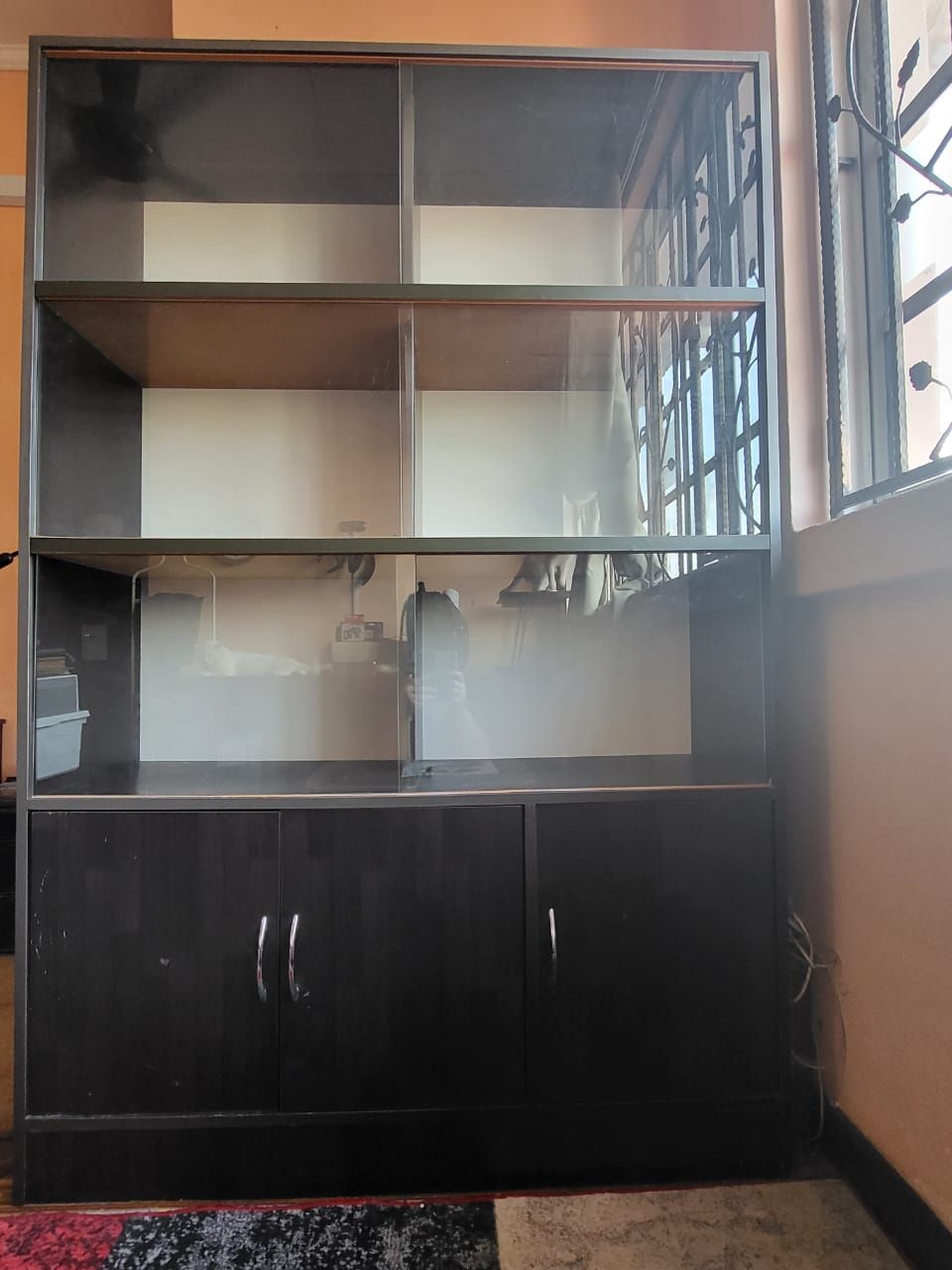 Dark Wooden Bookcase Cabinet - Unearth Store