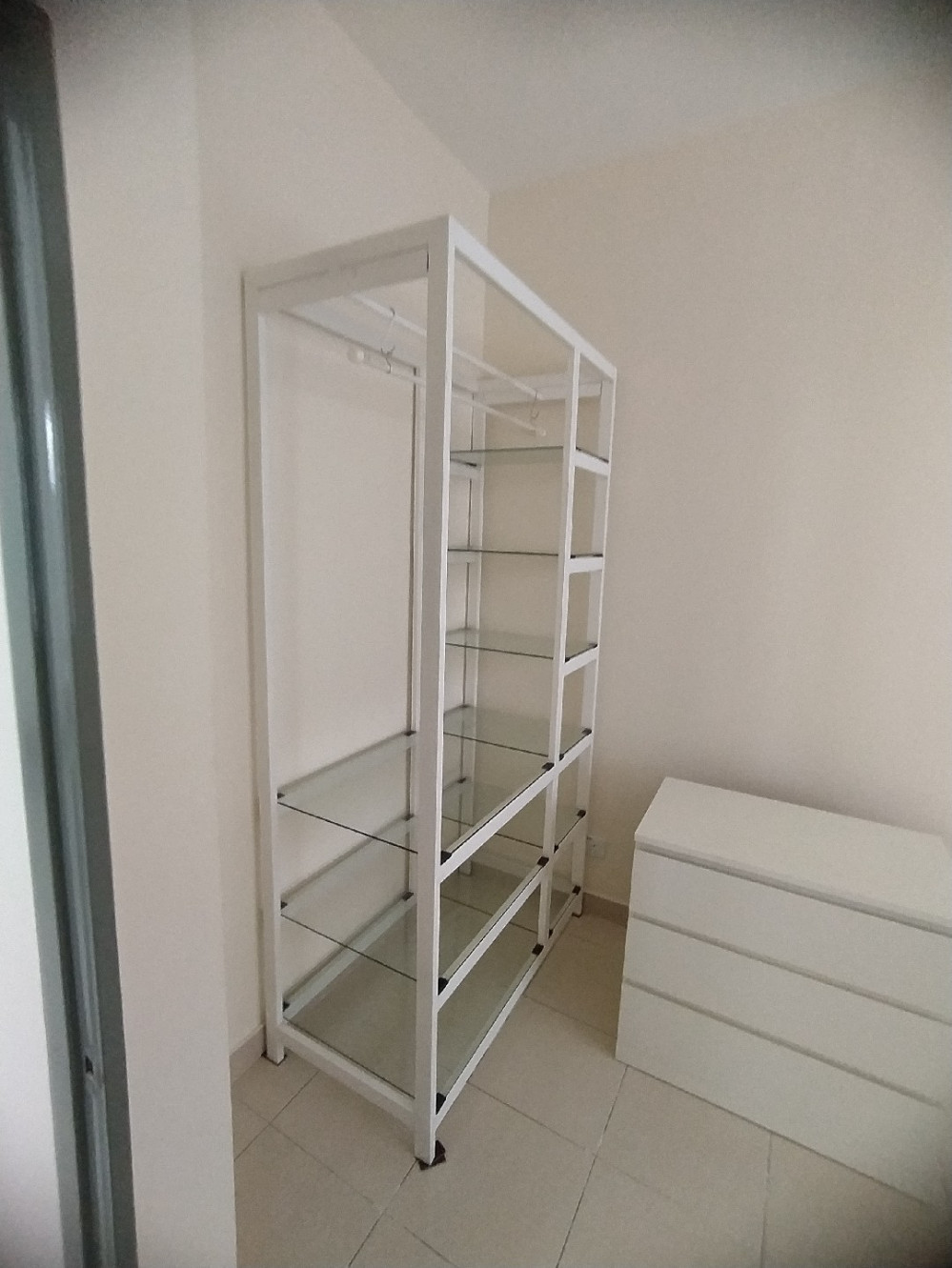 White Metal Open Wardrobe - Unearth Store