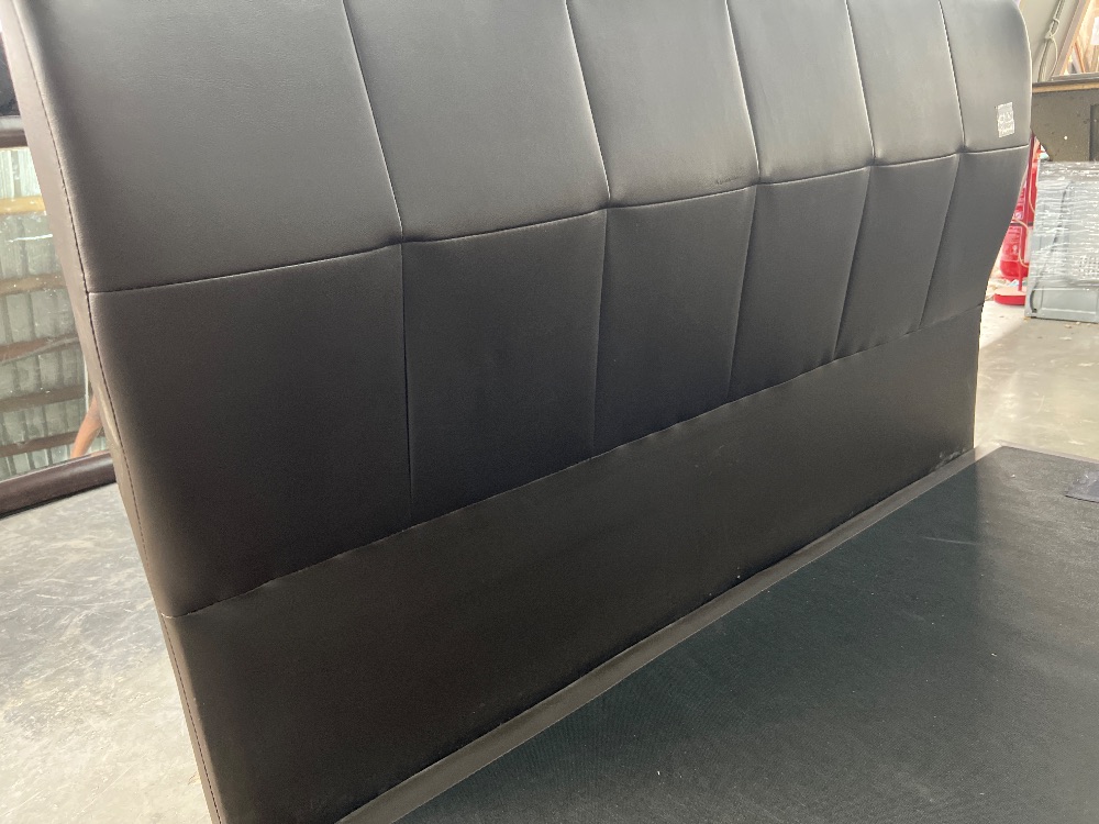 Dark Brown Leather Queen Size Bed Frame Rangka Katil Saiz Queen Kulit