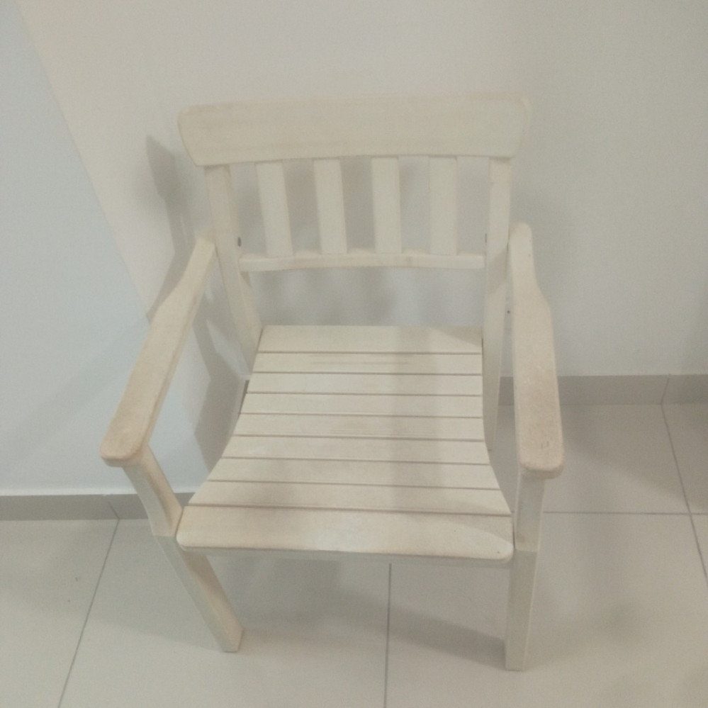 Wooden Chair White Colour / Kerusi Kayu Warna Putih - Unearth Store
