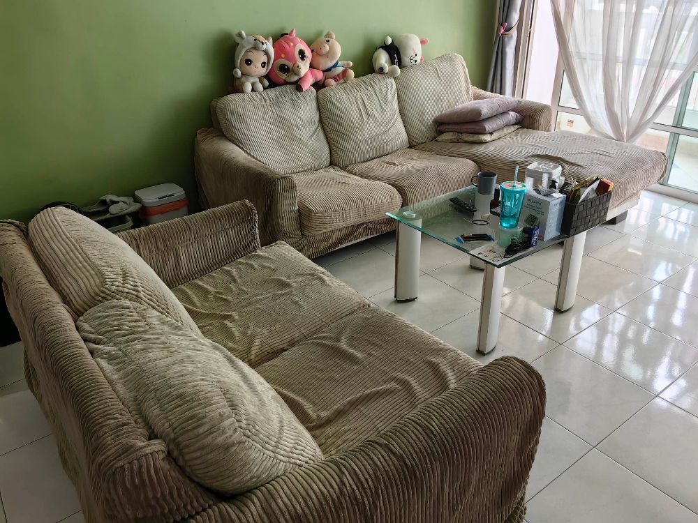 Brown Fabric 3-seater Sofa - Unearth Store