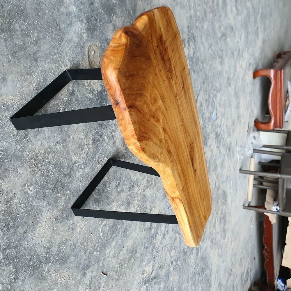 (New) Greenage Cedar Roots Stool with Flat Iron Legs - Unearth Store