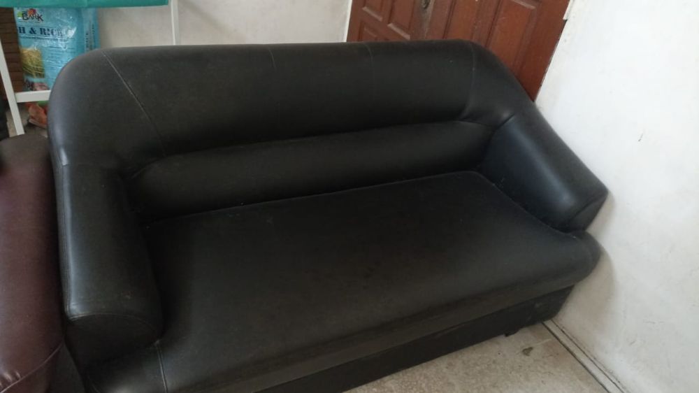 Black PVC 3-seater Sofa - Unearth Store