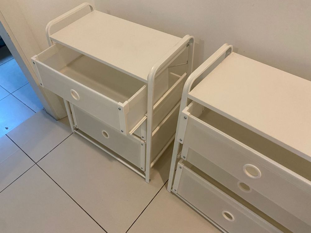White Metal 3-tier Chest Drawer - Unearth Store