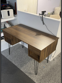 Brown Desk with Two Side Drawers - Unearth Store