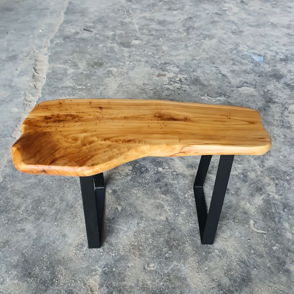 (New) Greenage Cedar Roots Stool with Flat Iron Legs - Unearth Store