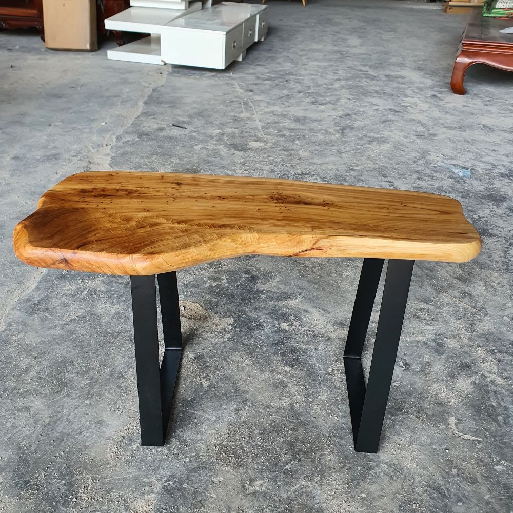 (New) Greenage Cedar Roots Stool with Flat Iron Legs - Unearth Store