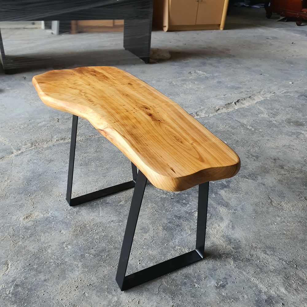 (New) Greenage Cedar Roots Stool with Flat Iron Legs - Unearth Store