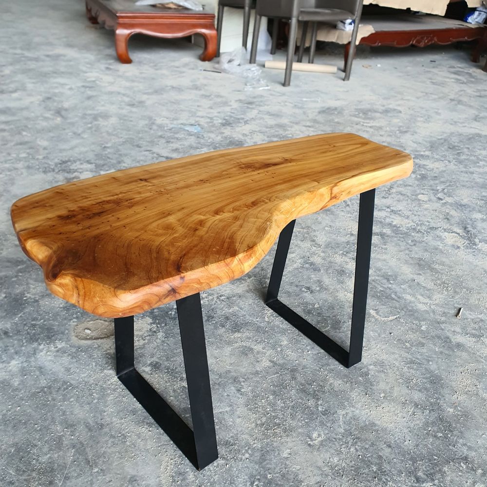 (New) Greenage Cedar Roots Stool with Flat Iron Legs - Unearth Store