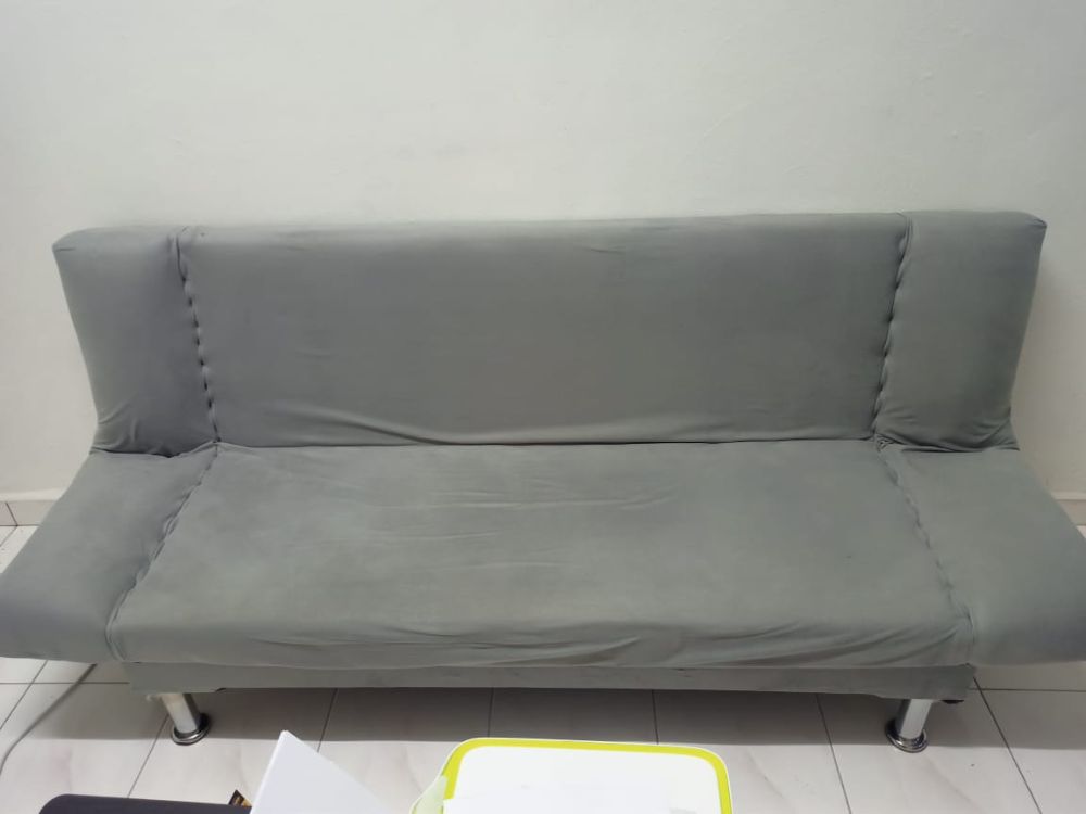 Grey 2 Seater Sofa Bed / Katil Sofa 2 Tempat Duduk Kelabu - Unearth Store