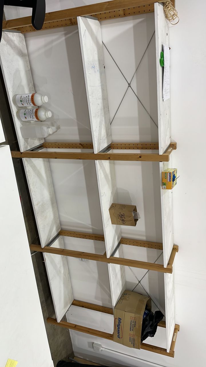 Wooden 4 Layer Shelving Units White & Oak Colour / Unit Rak 4 Lapisan ...