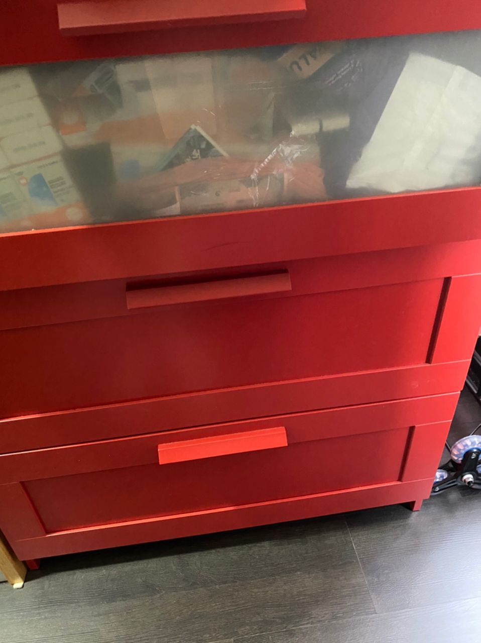 Red Wooden Chest of Drawers - Unearth Store