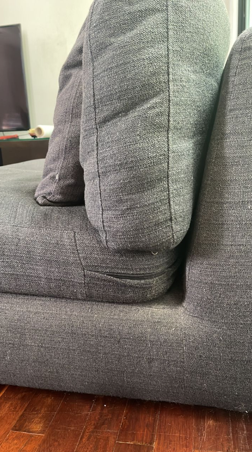 ADORA Fabric Duck Feather 6 Seater L-Shaped Sectional Sofa Grey Colour ...