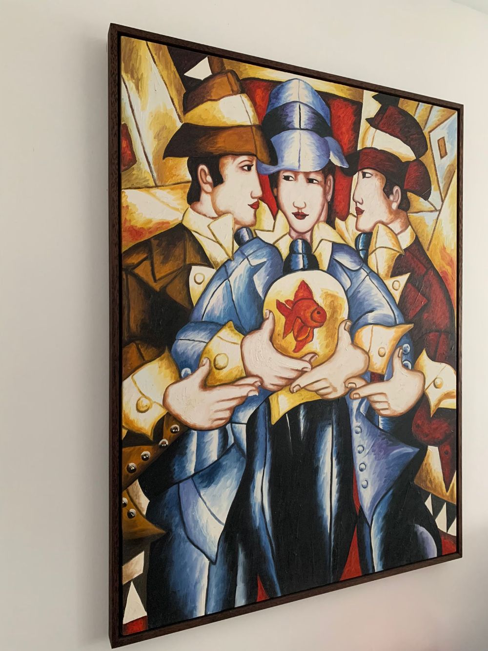 Men and Fish Painting Wall Frame Decoration / Hiasan Bingkai Dinding ...