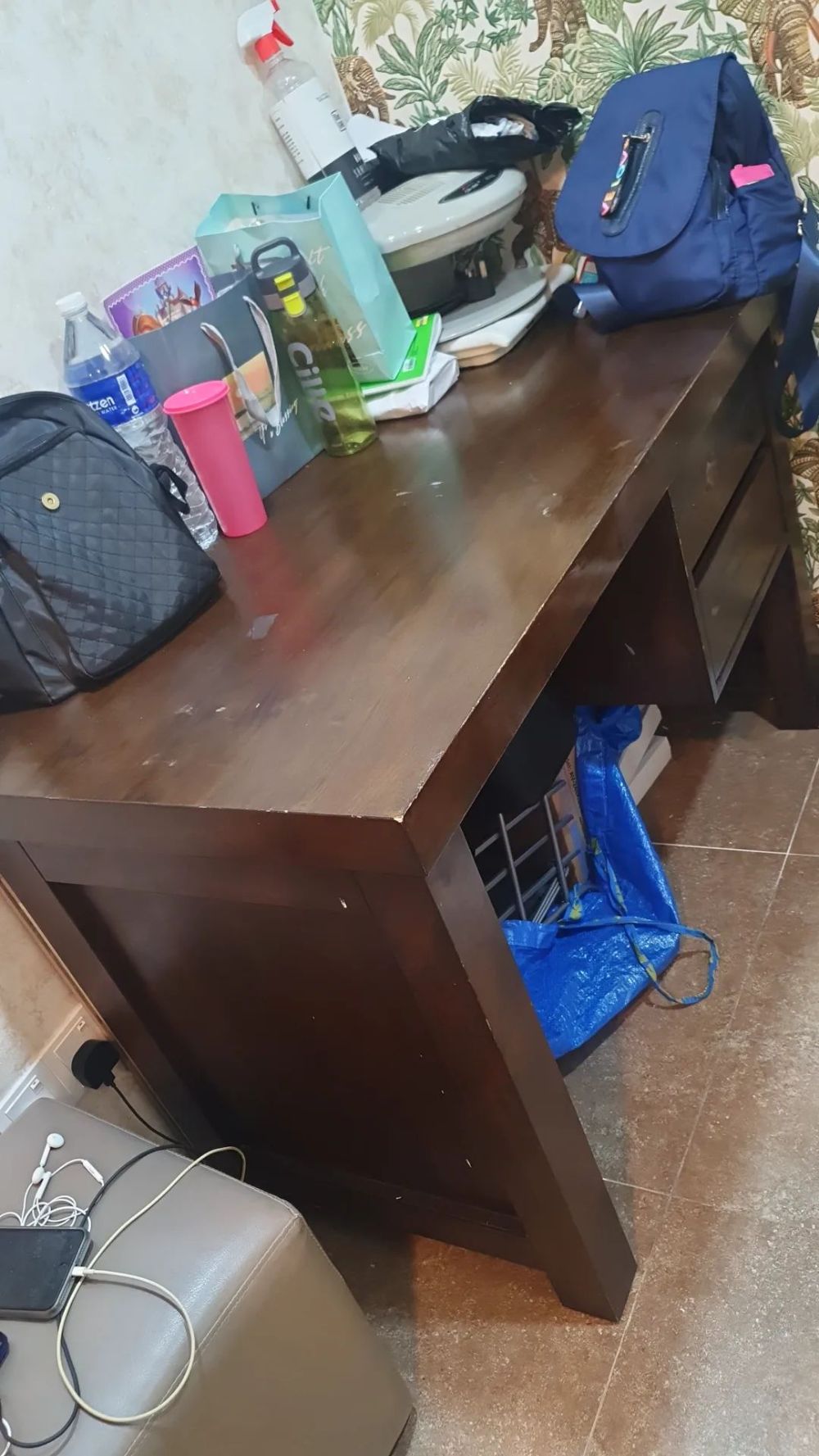 Wooden Study Desk Hazel Colour / Meja Belajar Kayu Warna Hazel ...