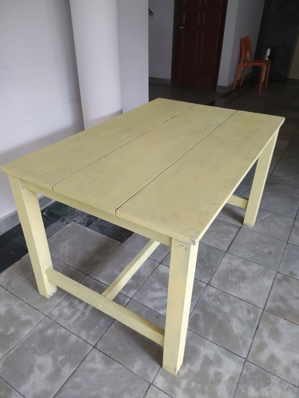Yellow Wooden Dining Table / Meja Makan Kayu Kuning - Unearth Store
