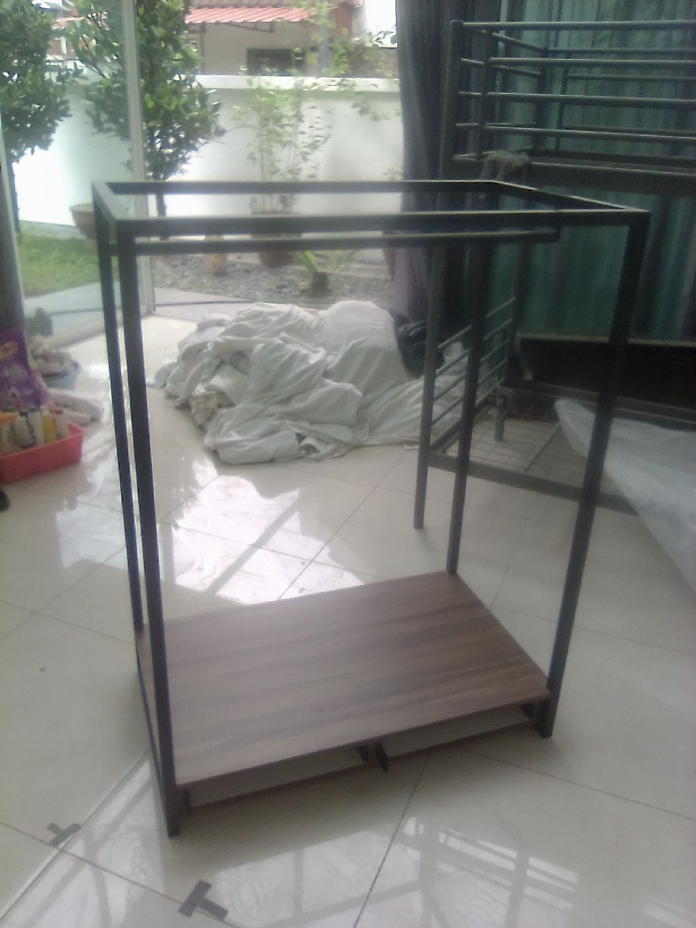 Wooden Cloth Hanging Rack with Drawer Unit / Rak Gantung Kain Kayu ...