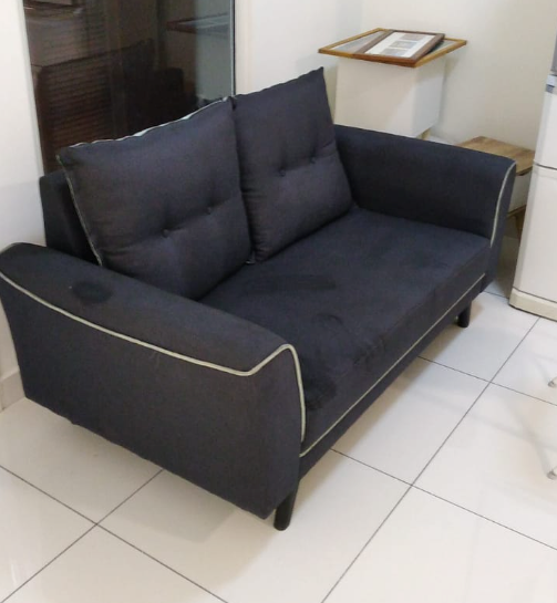 Fabric 2 Seater Sofa Black Colour / Fabrik Sofa 2 Tempat Duduk Warna ...