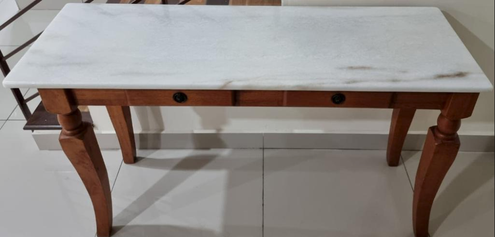 Marble Top Wooden Frame Console Table / Meja Konsol Bingkai Kayu Atas ...