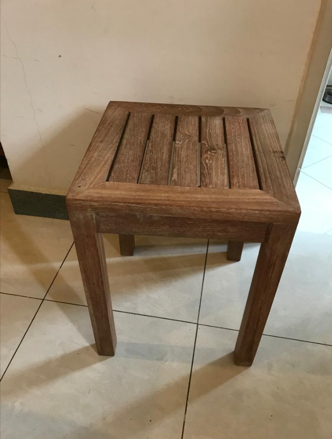 (S)Solid Wood Stool Light Brown Colour / Bangku Kayu Pepejal Warna ...