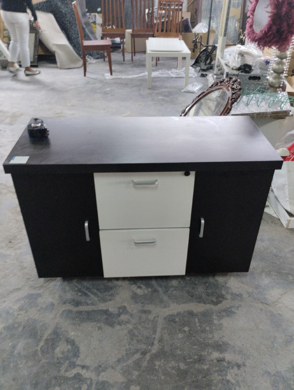 Dark Brown Wooden Kitchen Cabinet With 2 Doors and 2 Drawers / Kabinet ...