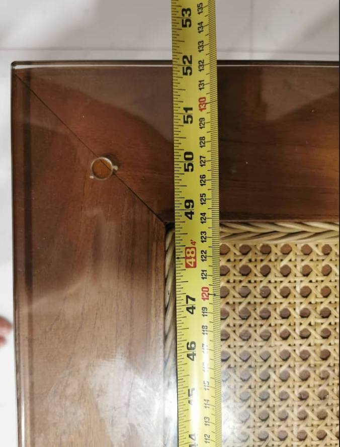 Solid Wood Glass Top Wide Coffee Table / Meja Kopi Lebar Atas Kaca Kayu ...